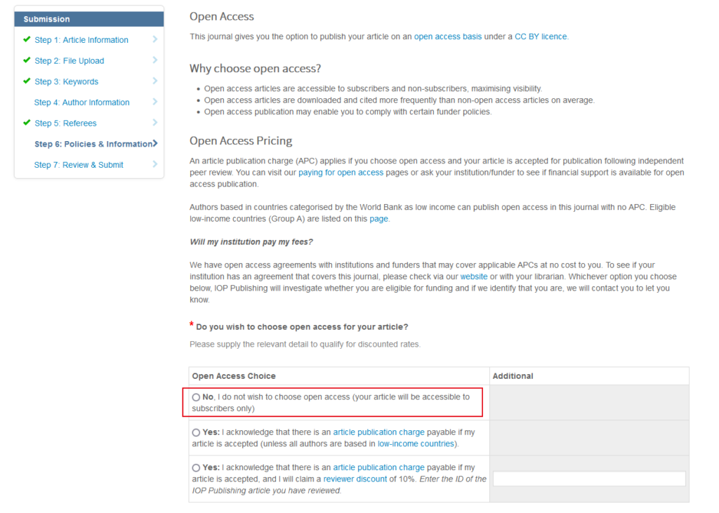 A guide to submitting under a transformative agreement - IOPscience - Publishing Support
